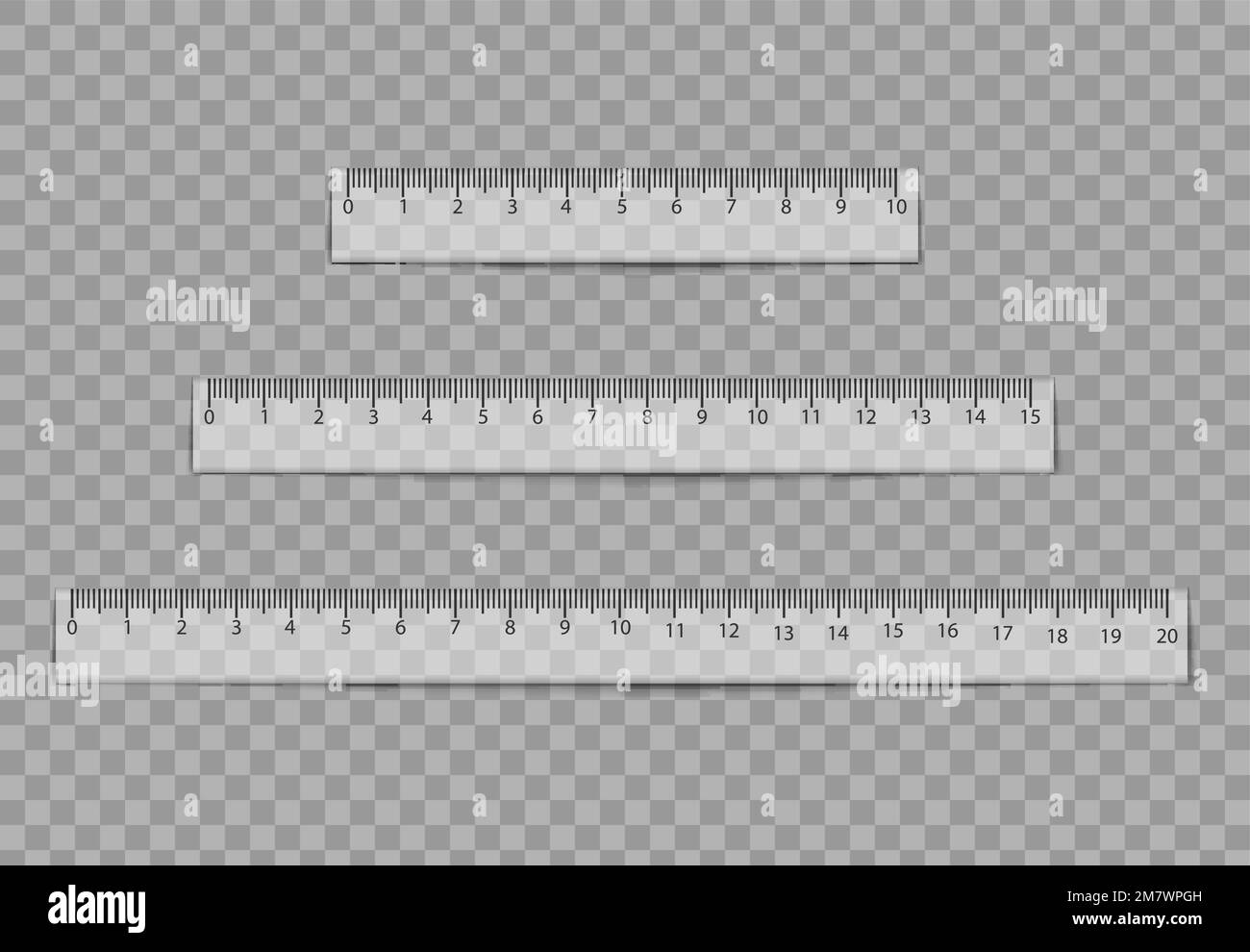 Realistic ruler set isolated on transparent background. Vector ...