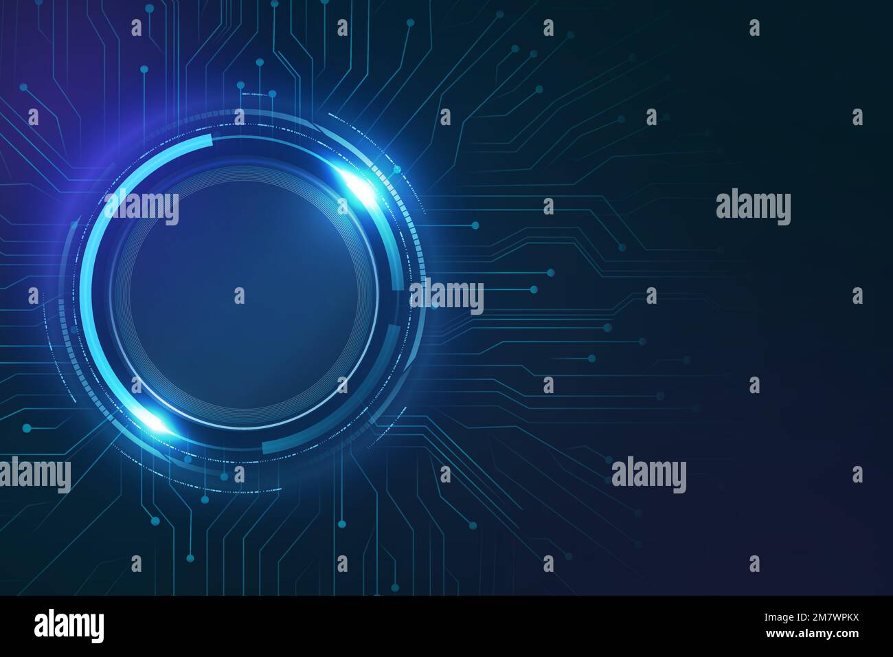 Digital circle circuit background vector futuristic technology Stock ...