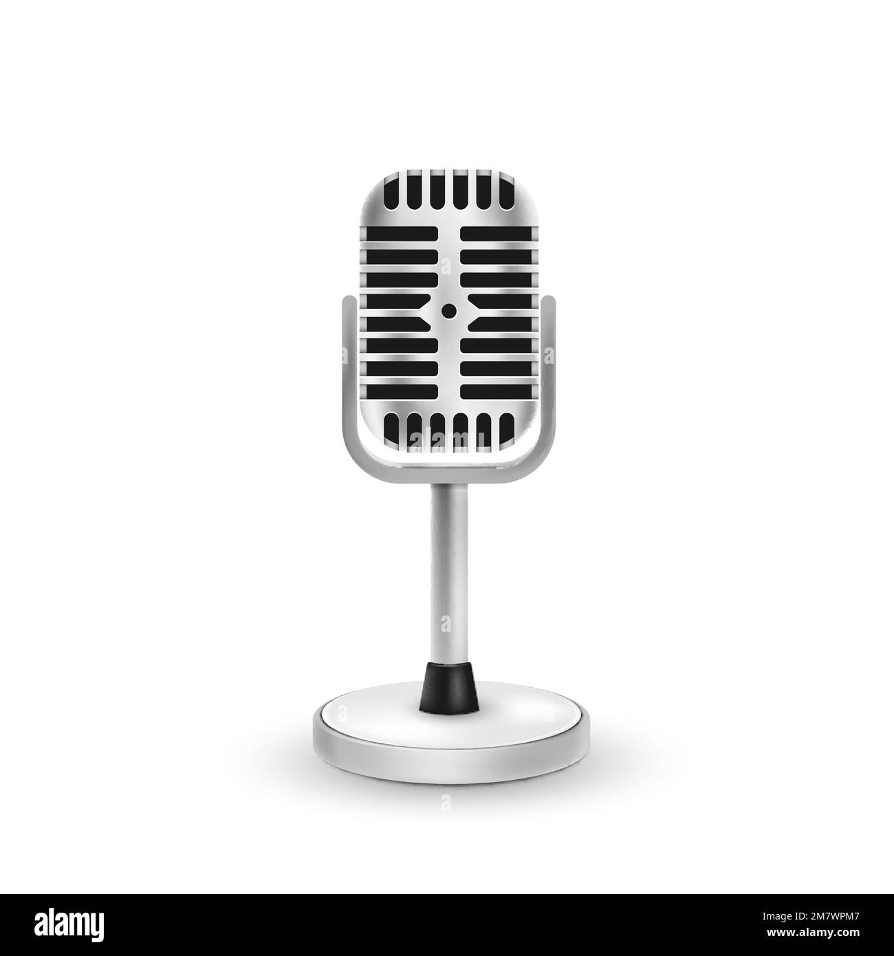 Realistic microphone isolated on white background. Vector illustration ...