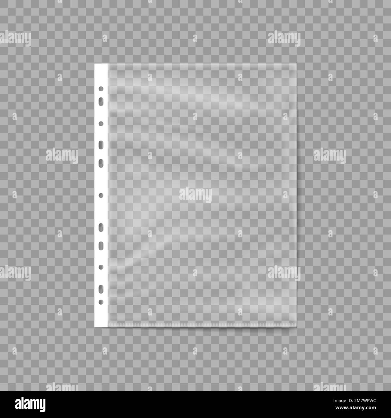 Empty Plastic Bag. Punched pocket. Business File. Sheet protector ...