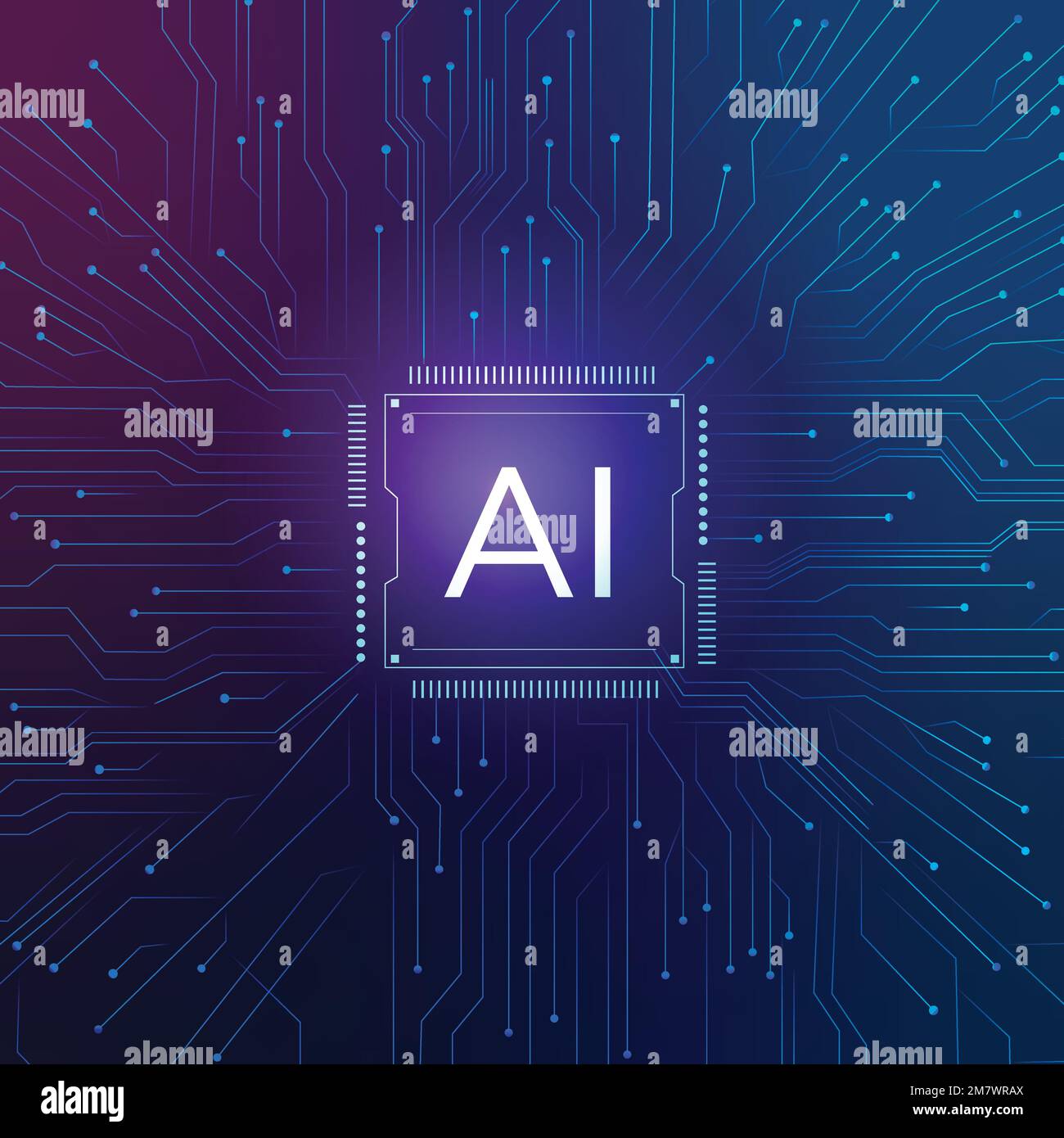 AI technology microchip background vector digital transformation ...