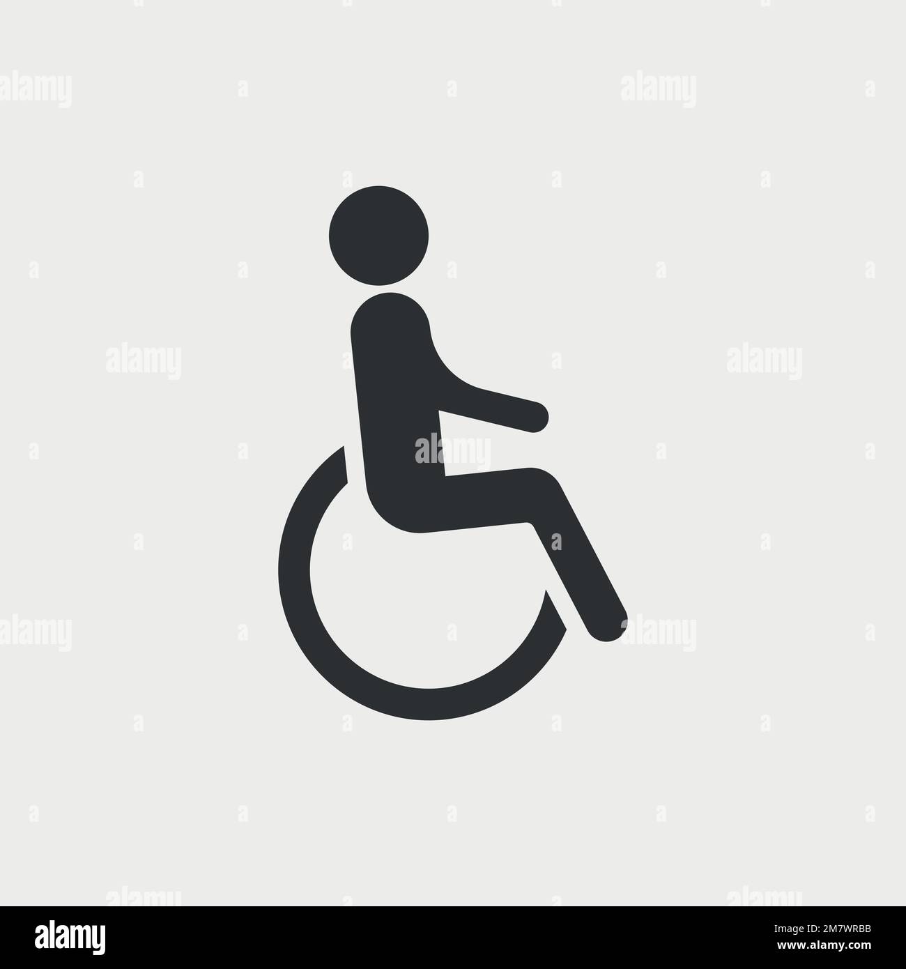 Disabled man sign isolated on white background. Vector illustration ...