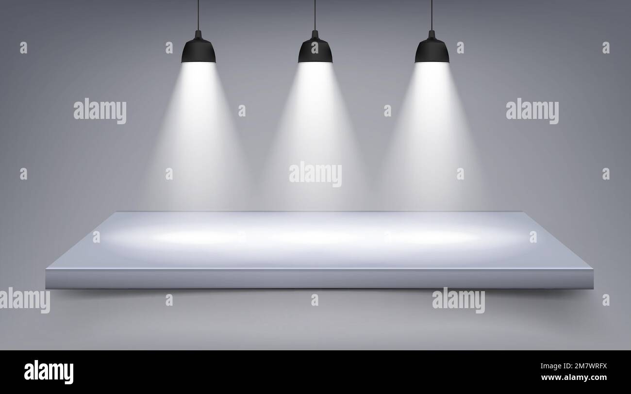 Platform spotlights. Stage with the lamps. isolated on background ...