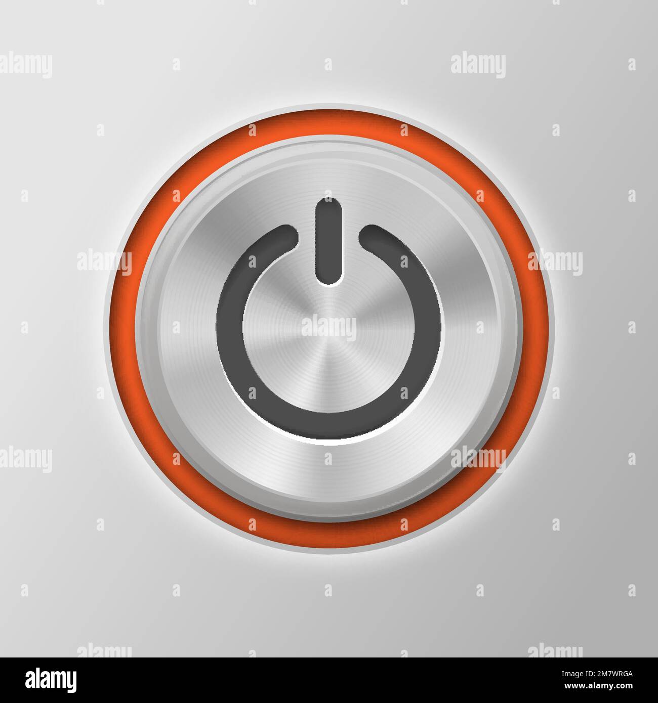 Push-button power isolated on a white background. Vector illustration ...