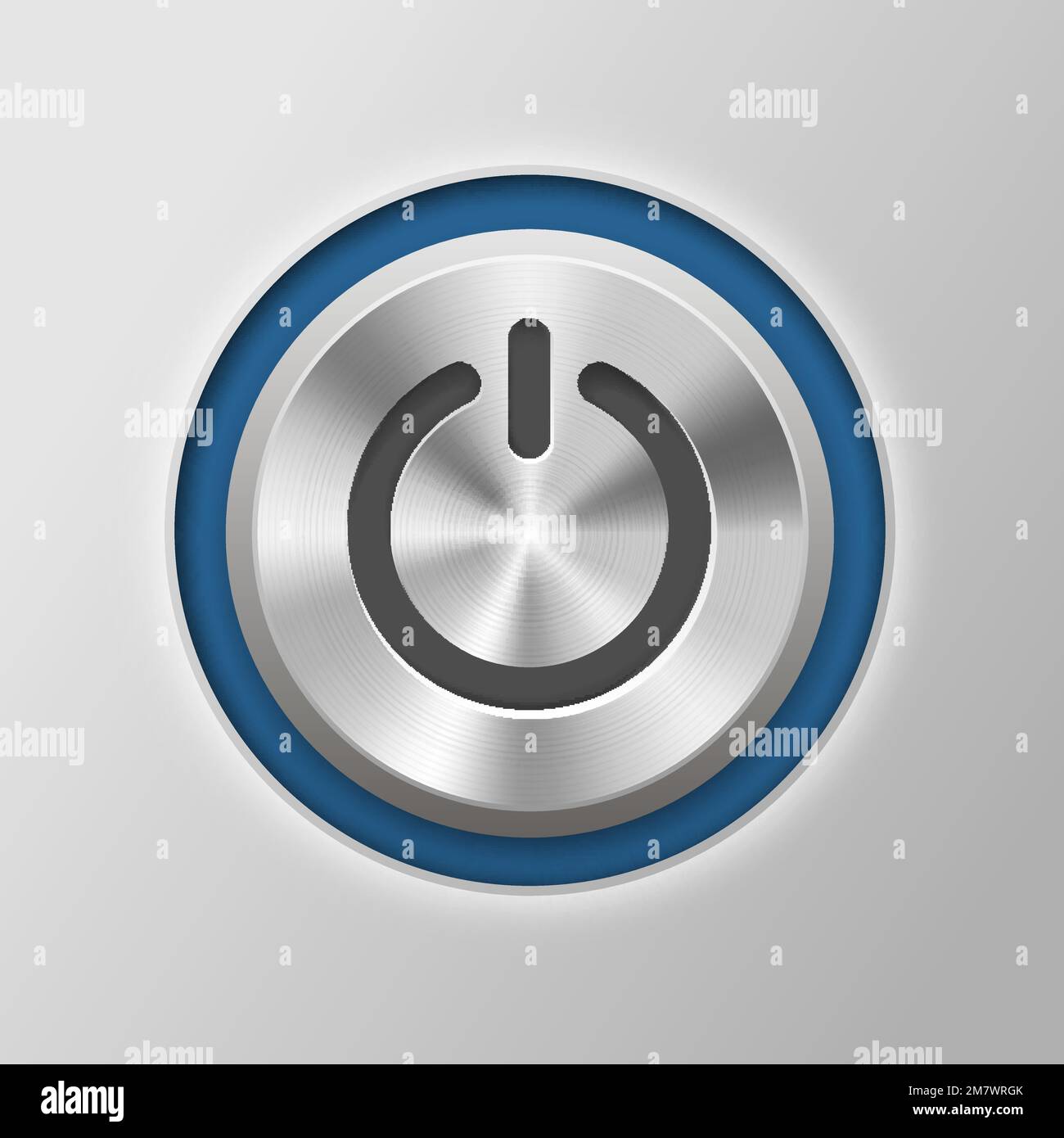 Push-button power isolated on a white background. Vector illustration ...