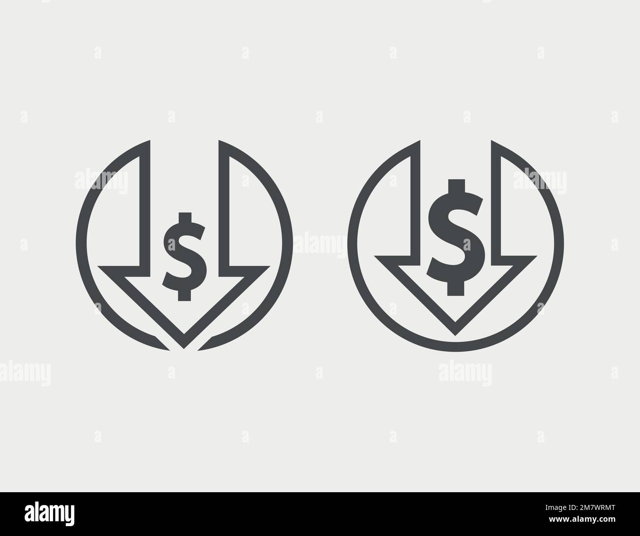 Cost reduction icon isolated on white background. Vector illustration ...