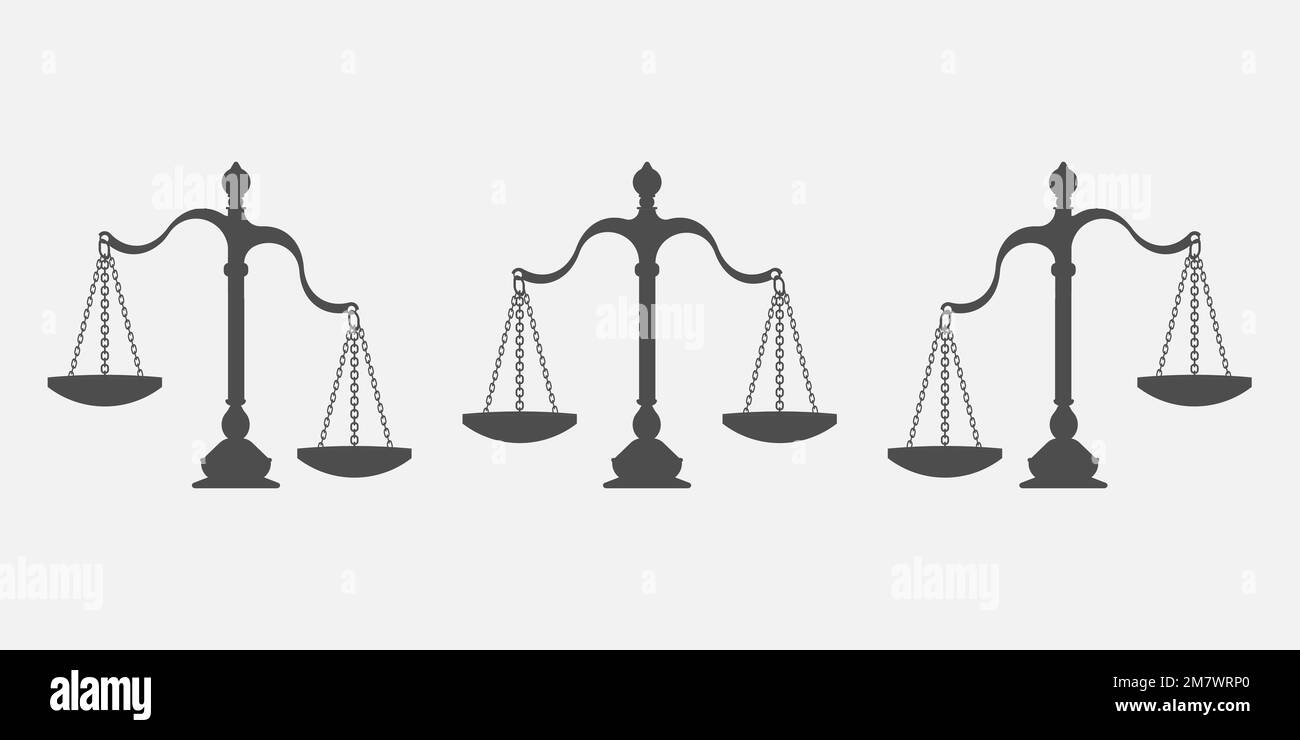 Set of scales balance isolated on white background. Vector illustration ...