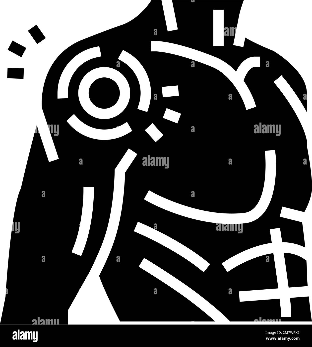 shoulder pain body ache glyph icon vector illustration Stock Vector ...