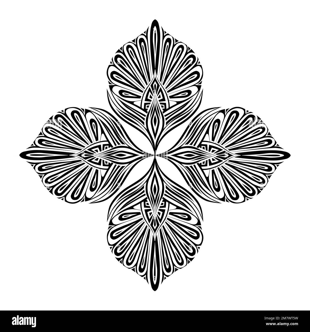 Black And White Flower Design Clip Art