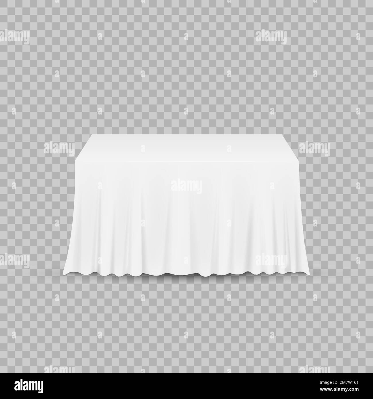 Table with tablecloth isolated on a transparent background. Vector ...
