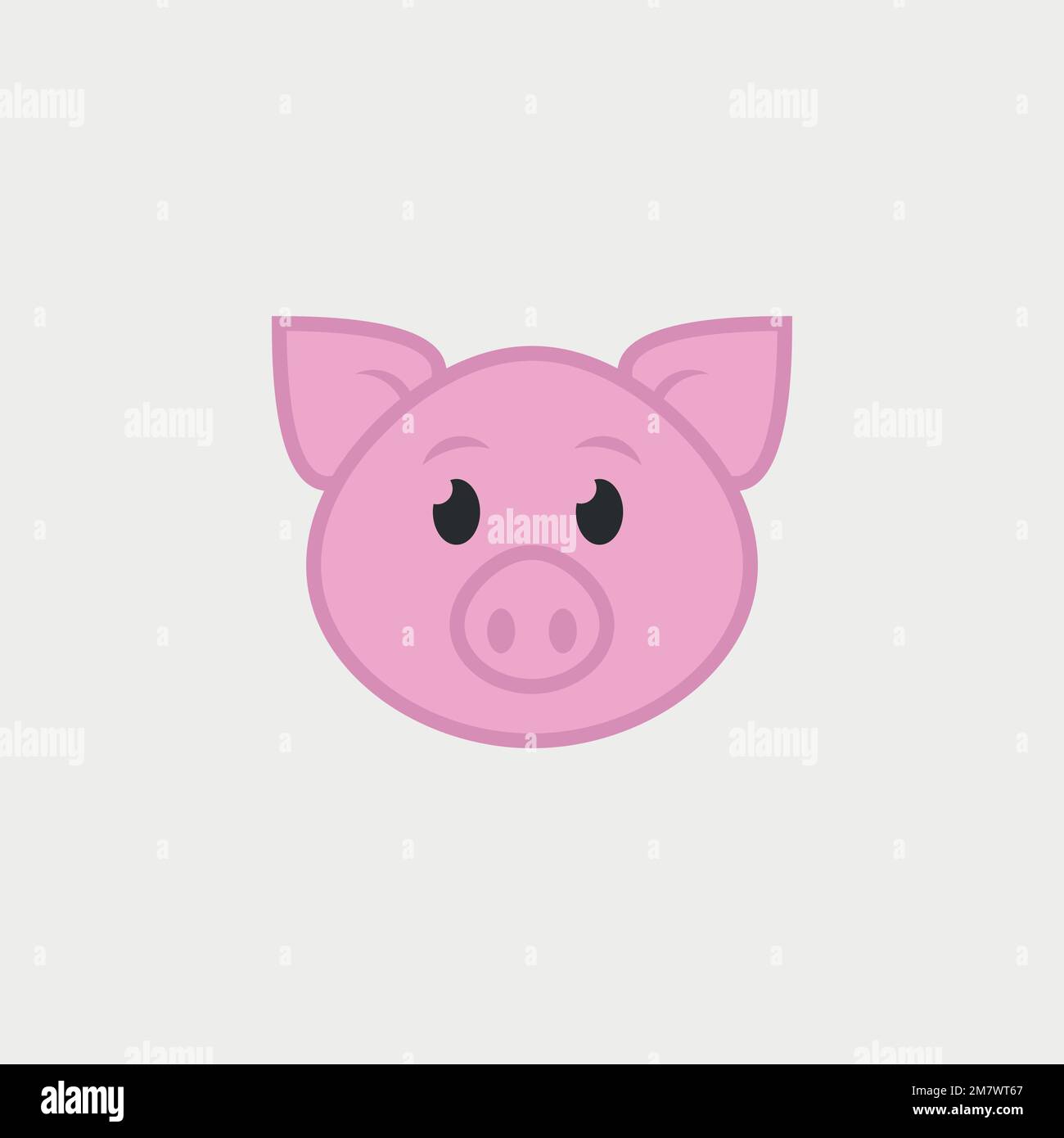 Pig face icon isolated on white background. Vector illustration. Eps 10 ...
