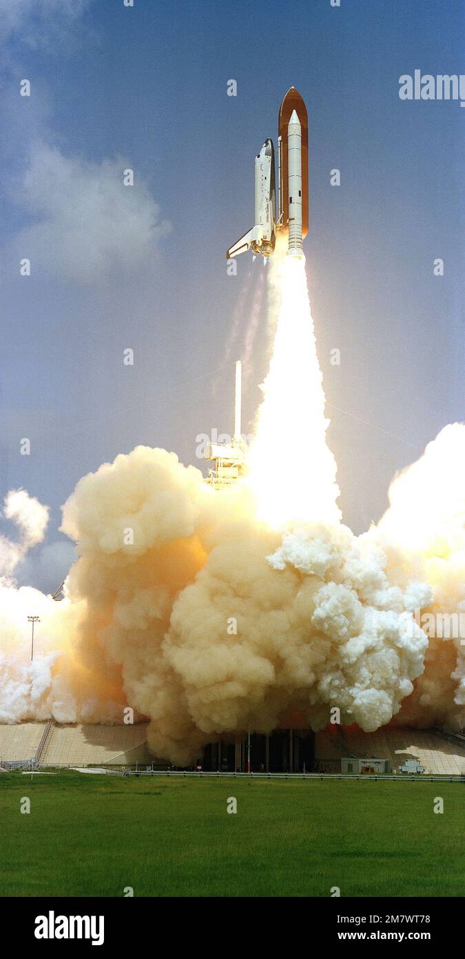 The space shuttle orbiter Columbia lifts off from Complex 39A at 10:59 ...