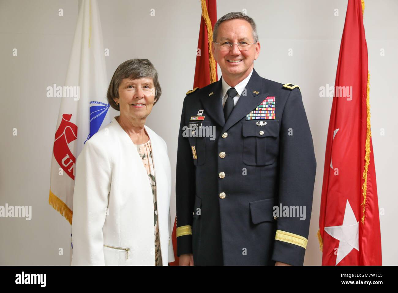 Retired U.S. Army Maj. Gen. Janet Cobb stands with U.S. Army Brig. Gen ...