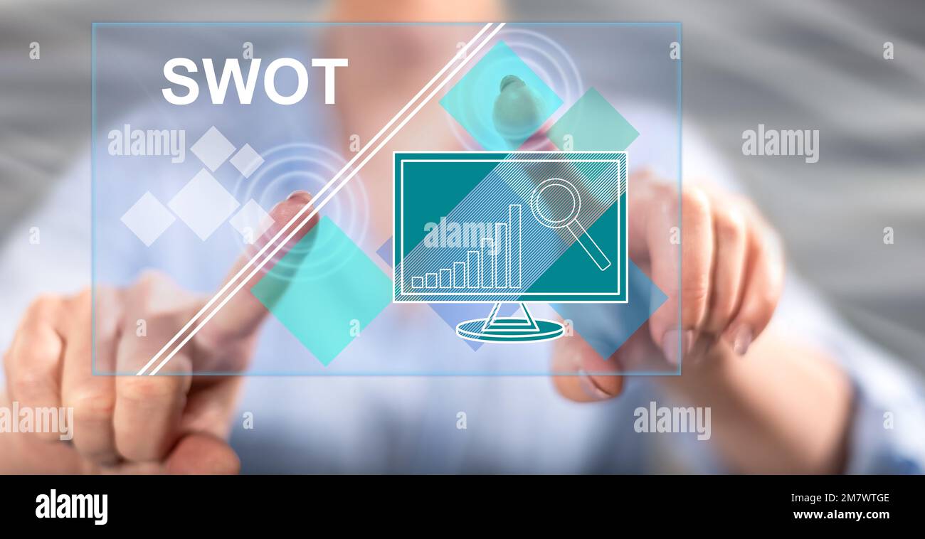 Woman touching a swot concept on a touch screen with her fingers Stock ...
