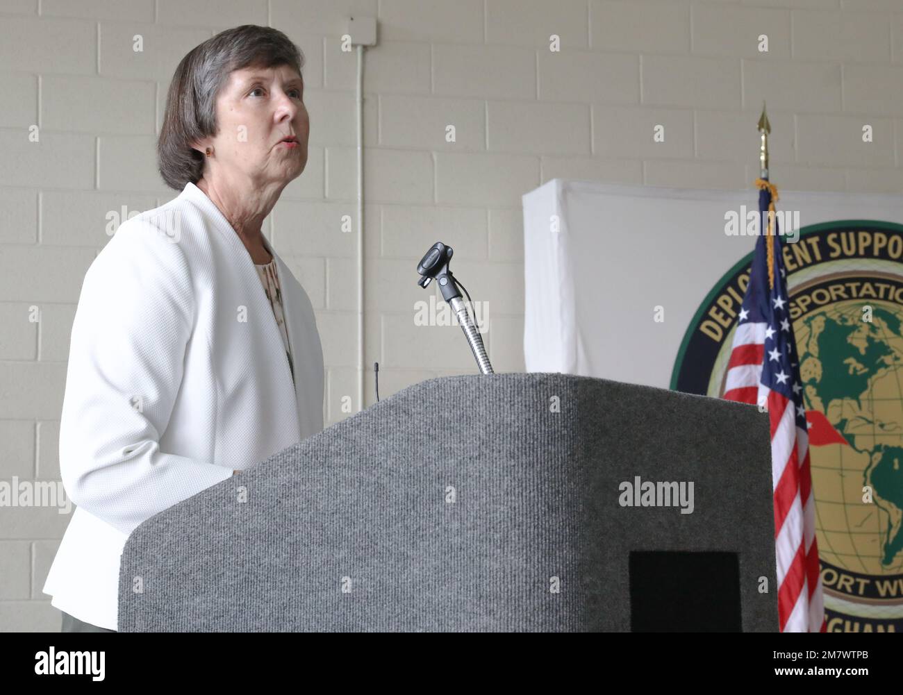 Retired U.S. Army Maj. Gen. Janet L. Cobb addresses Soldiers in ...