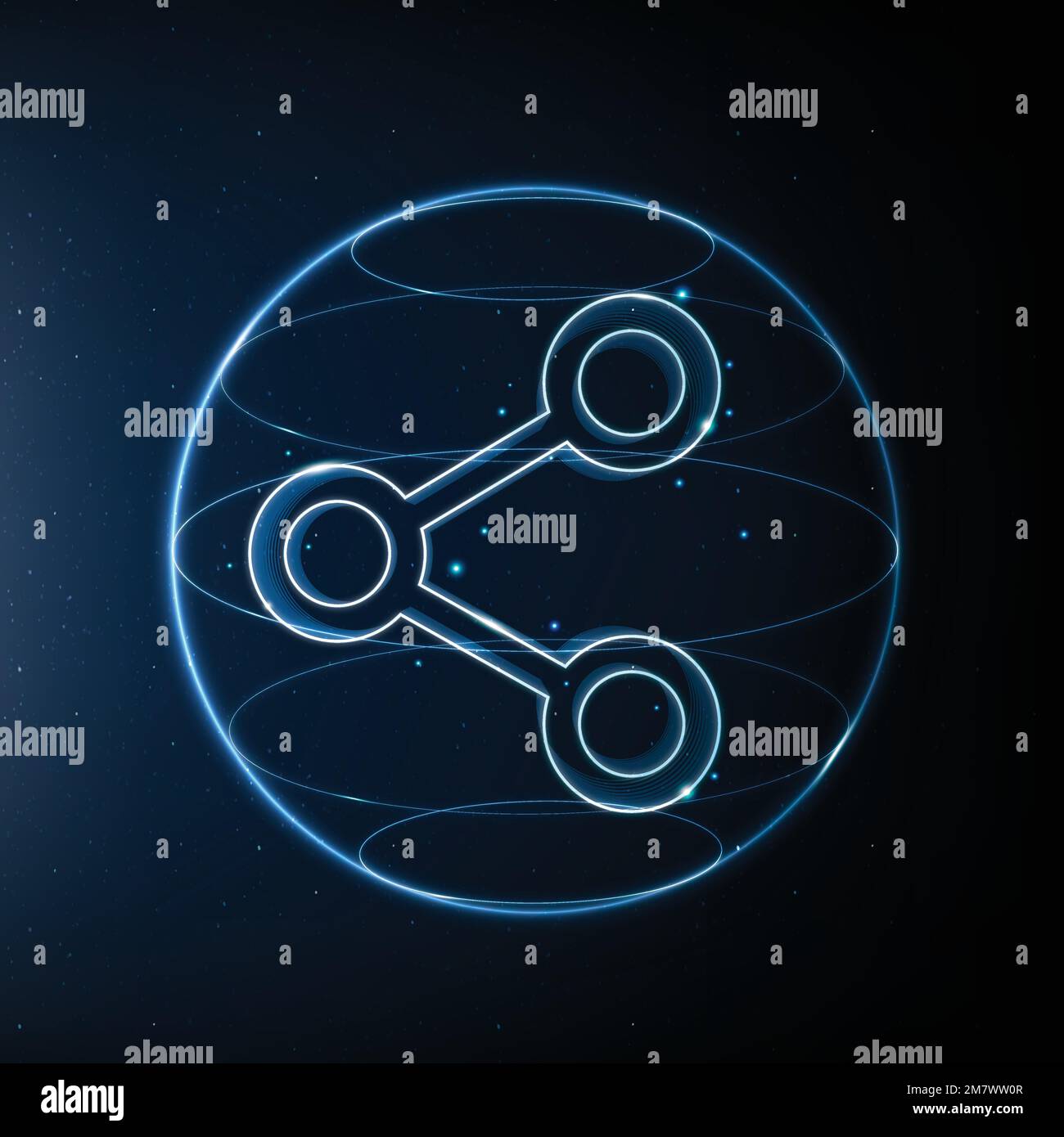 Digital connectivity technology icon vector in blue on gradient ...