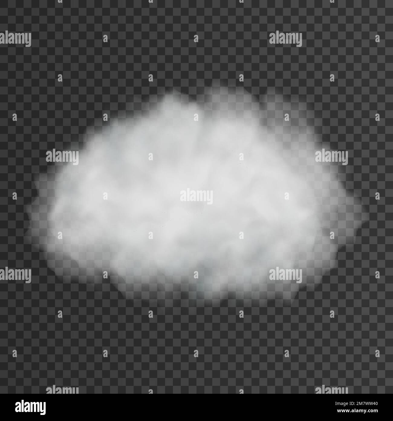 White smoke puff isolated on transparent background. Vector ...
