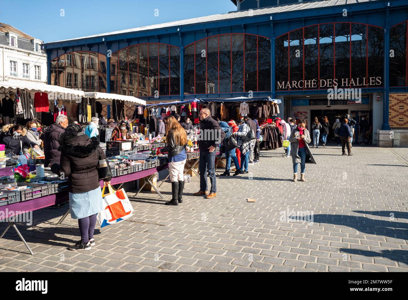 Troyes (north-eastern France): atmosphere on a market day around the ...