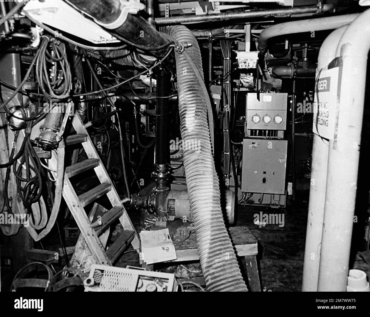 An interior view of the air conditioning machine room on the guided ...