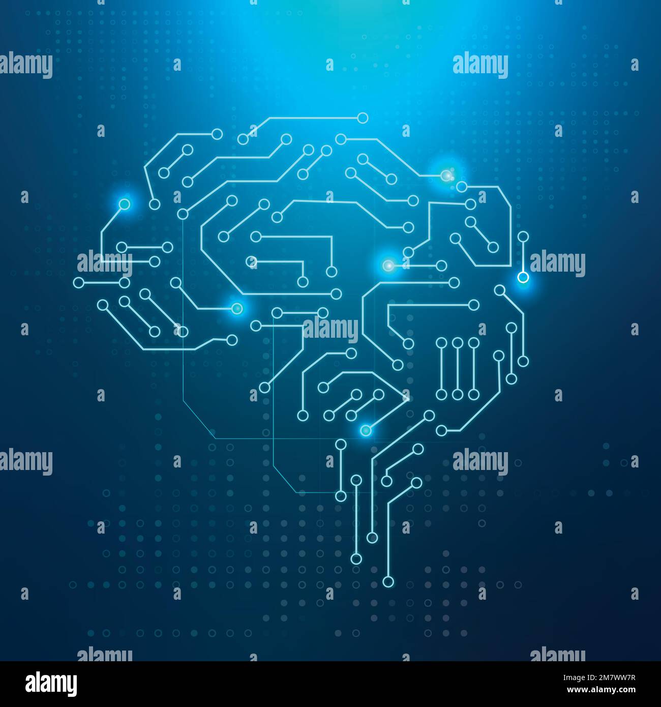 AI technology brain background vector digital transformation concept ...