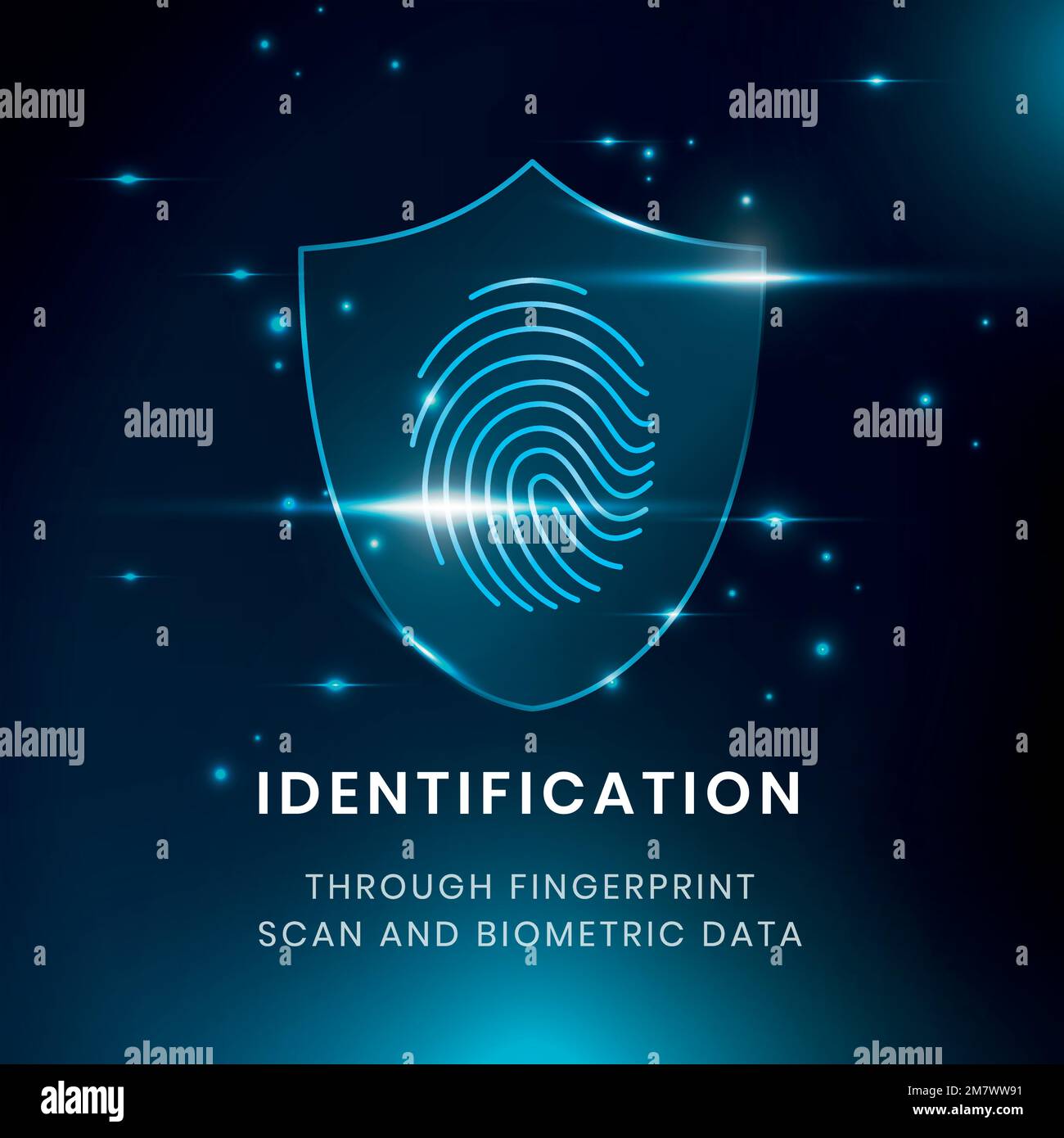 Biometrics identification technology template vector with fingerprint scanner Stock Vector Image ...