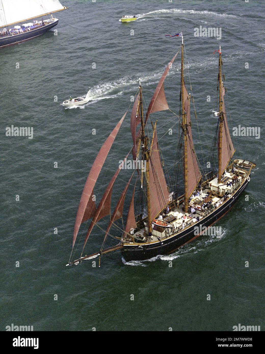 A port bow view of the American registered ship, LINDU. This beautiful ...