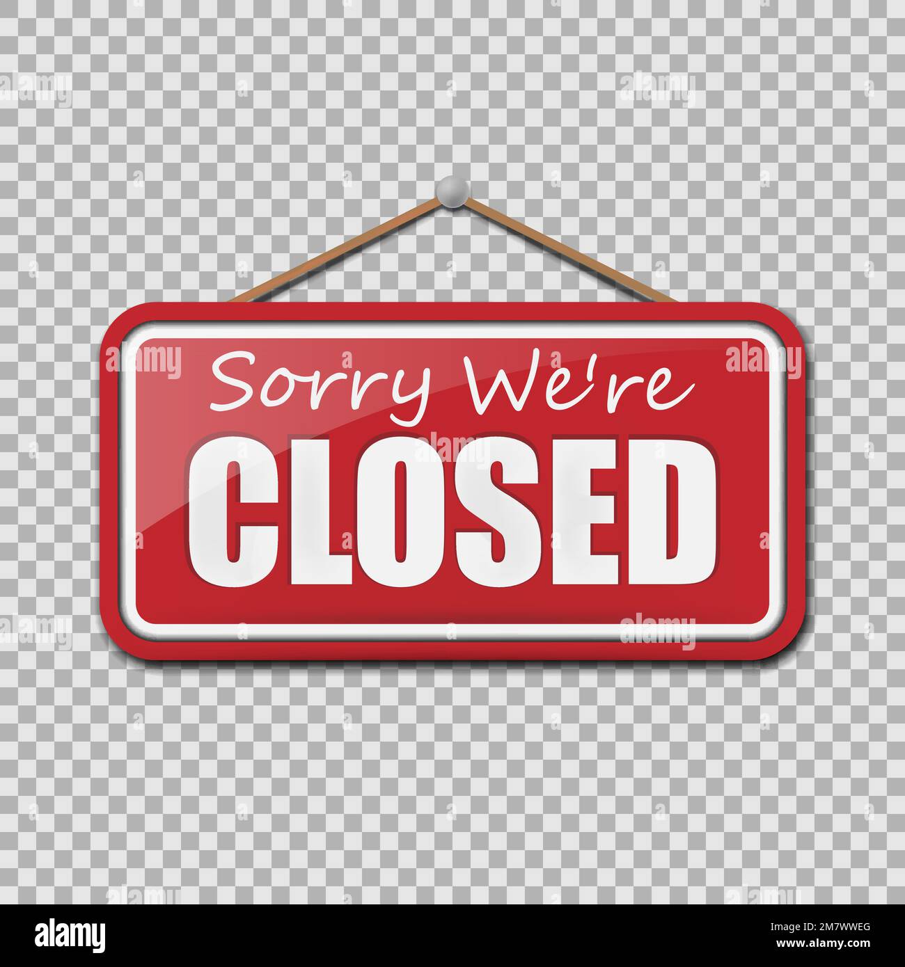 Closed Sign isolated on transparent background. Vector illustration ...