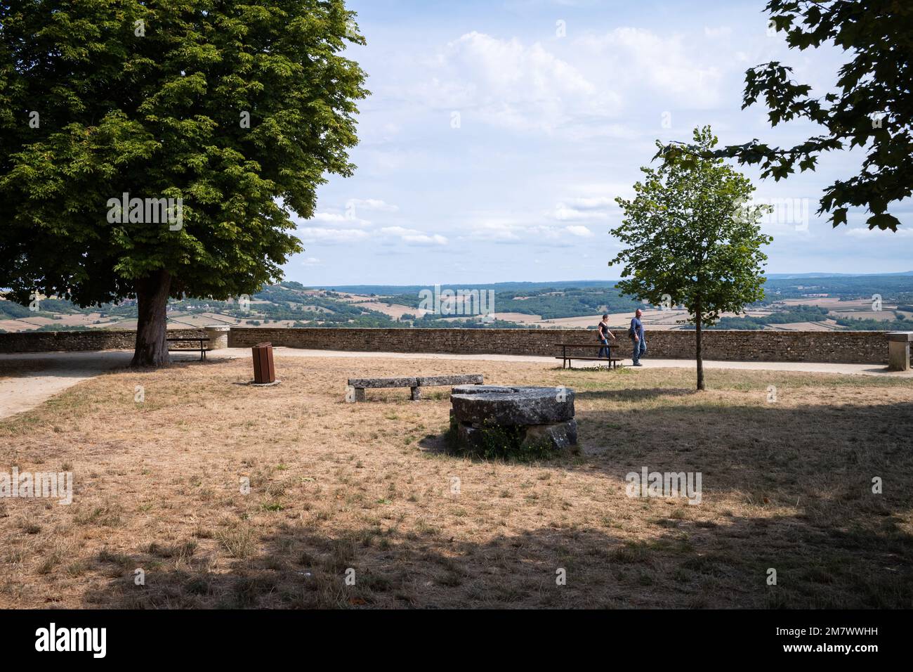 Vezelay (central-northern France): garden of the Basilica and overview ...