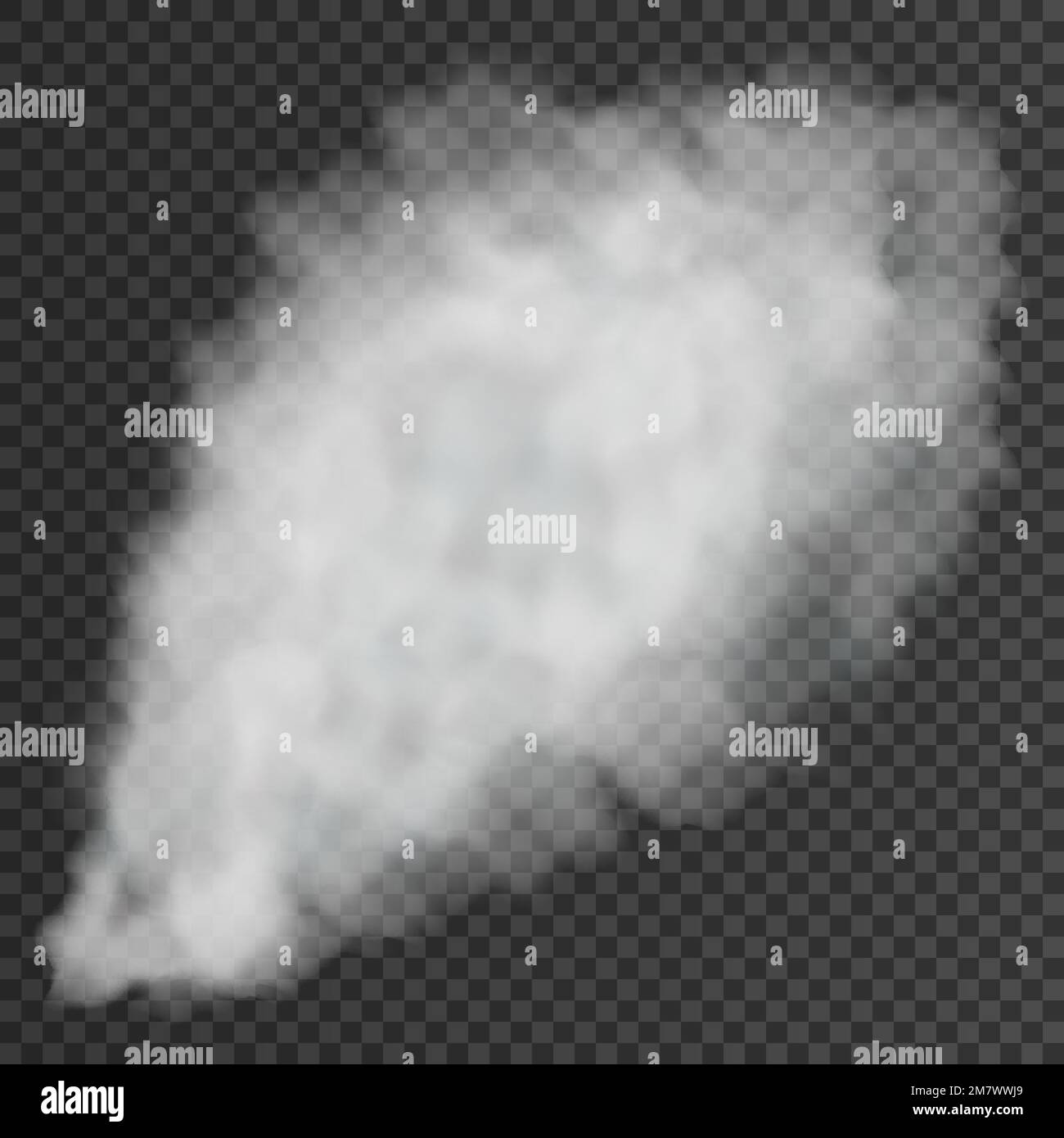 White smoke puff isolated on transparent background. Vector ...