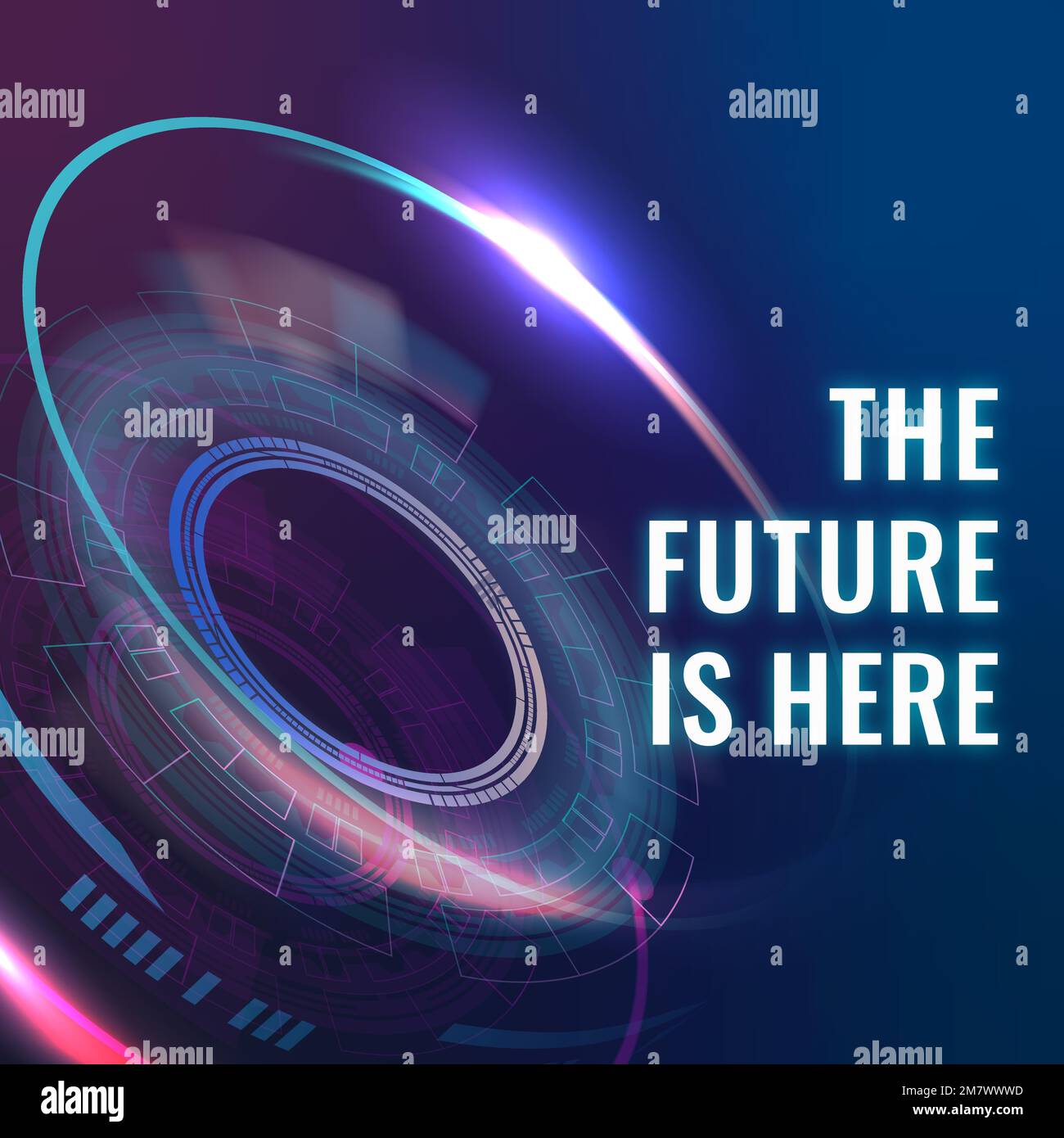Future is here template vector AI technology social media post Stock ...