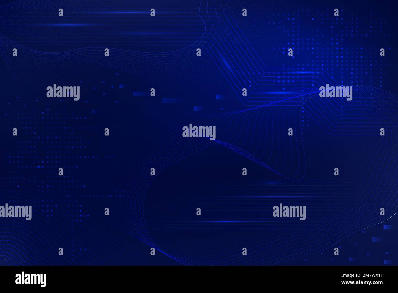 Blue futuristic waves background vector with computer code technology ...