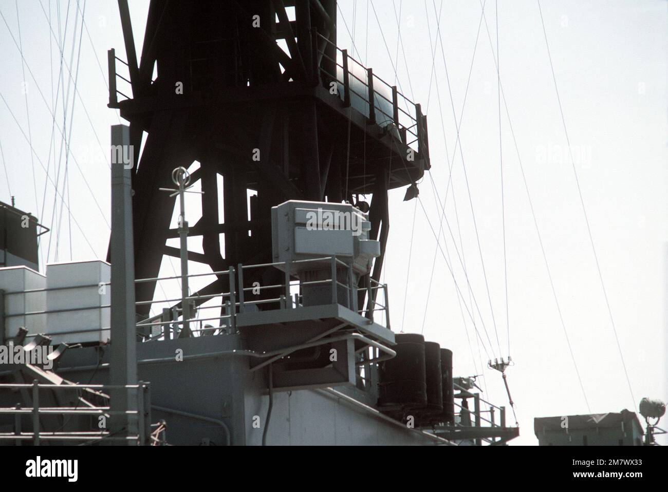 A view of the SN/SLQ-32(V)2 EW system aboard the Spruance class ...