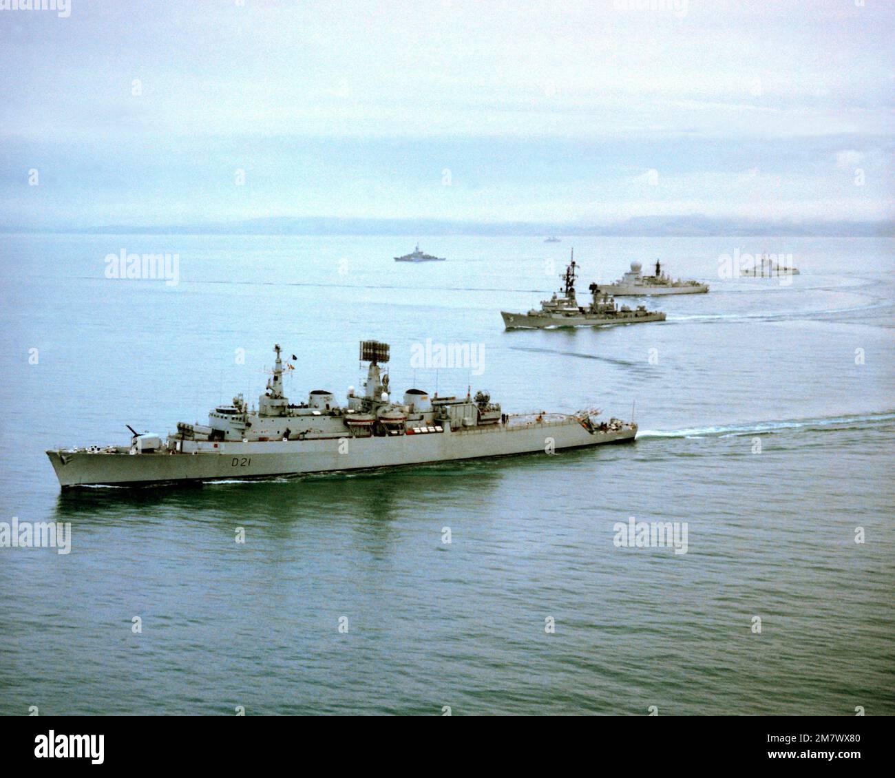 An aerial port view of ships from the Standing Naval Force, Atlantic ...