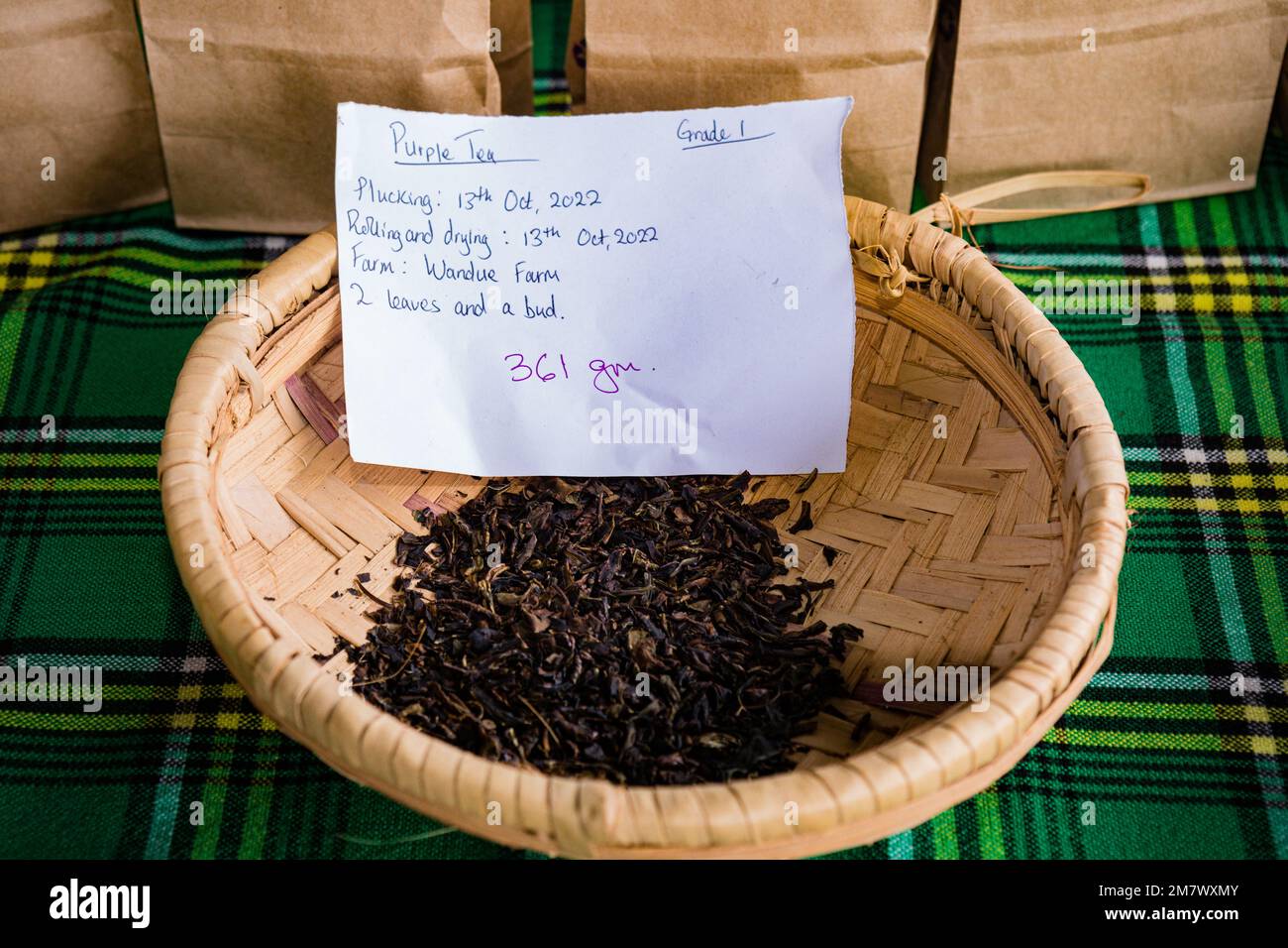 Kenyan Tea green leaves cooking drying up processing traditional way ...