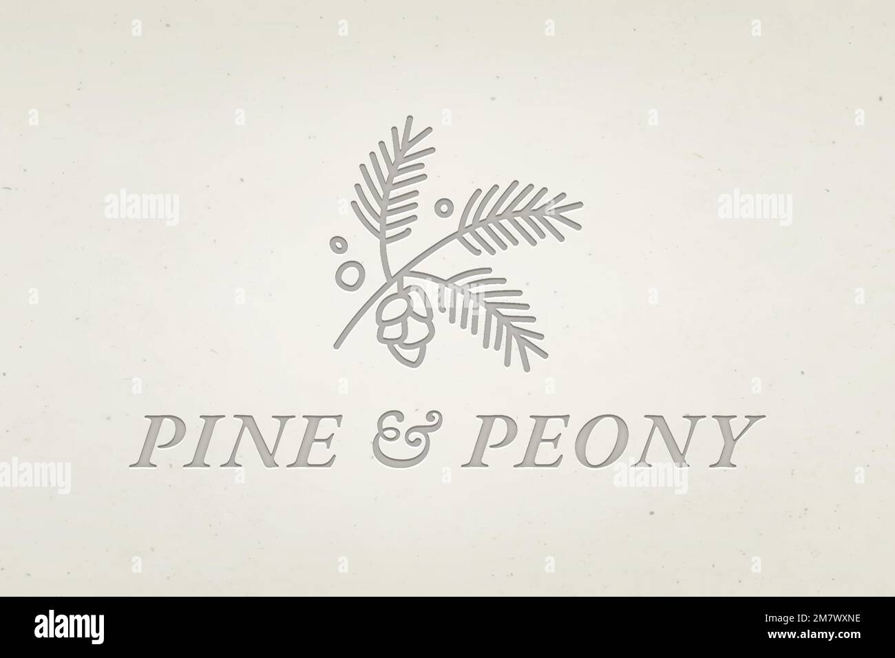 Editable business logo vector with pine and peony text Stock Vector ...