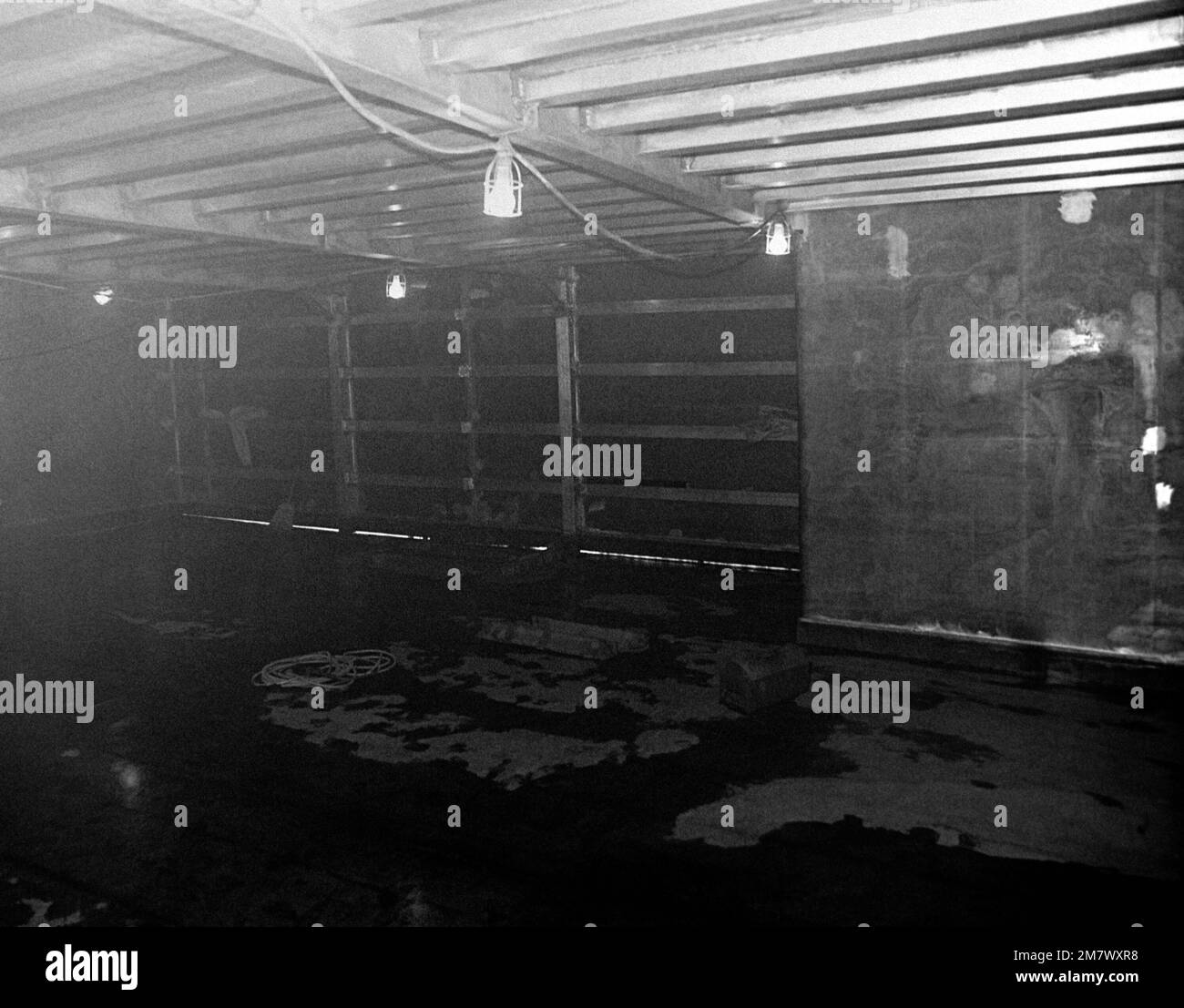 An interior view of the radar, IFF and combat information center space ...
