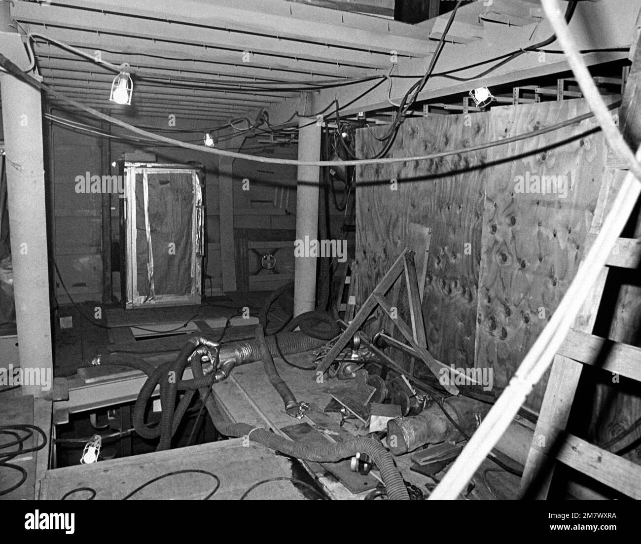 An interior view of the auxiliary machine room No. 2 on the guided ...