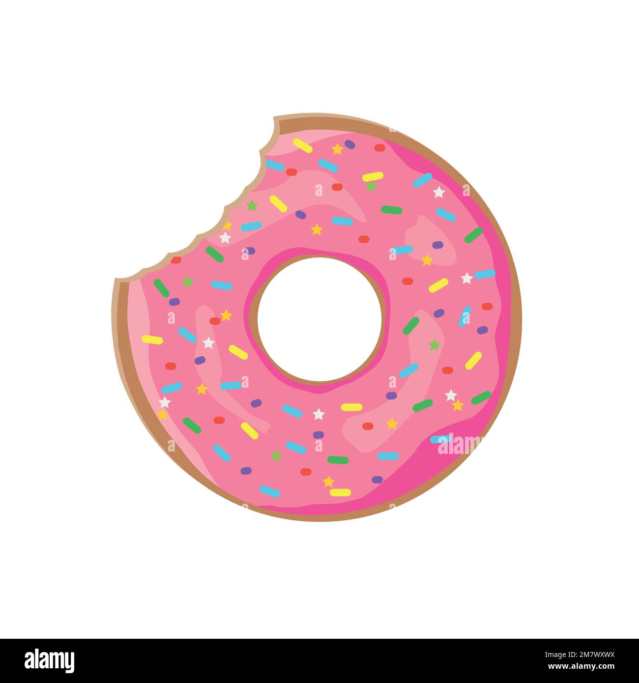 Donut with sprinkles isolated on white background. Vector illustration. Eps 10 Stock Vector ...