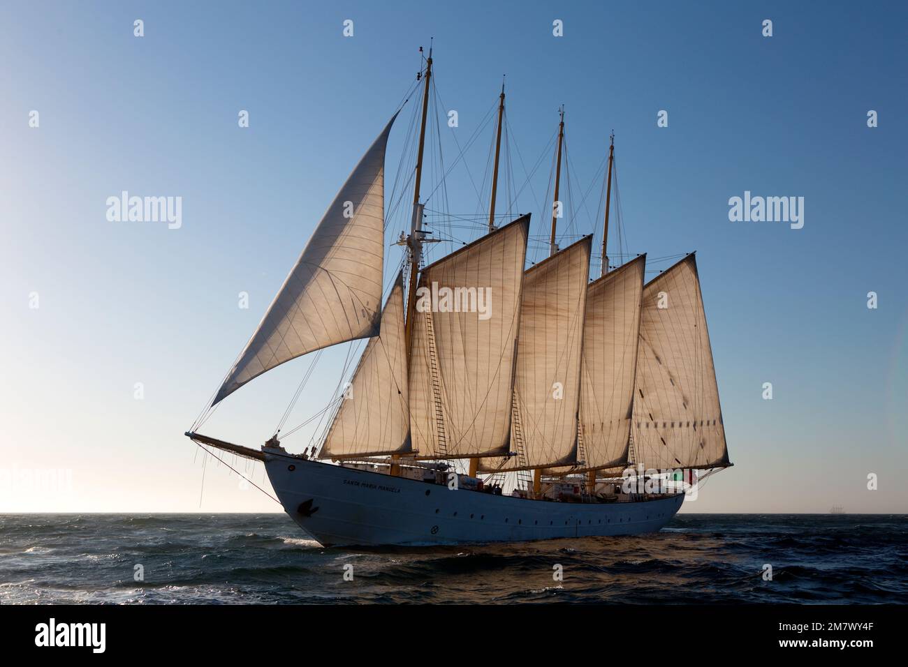 Portuguese schooner Santa Maria Manuela, Lisbon race start, 2016 Stock ...
