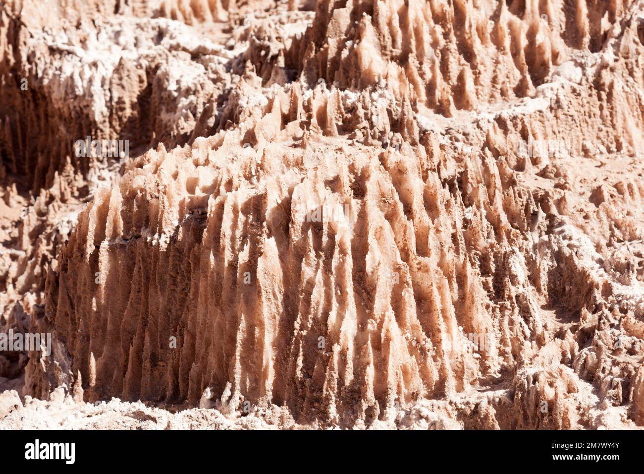 crystalline salt - seen in Valle de la Luna in Atacama desert in Chile ...