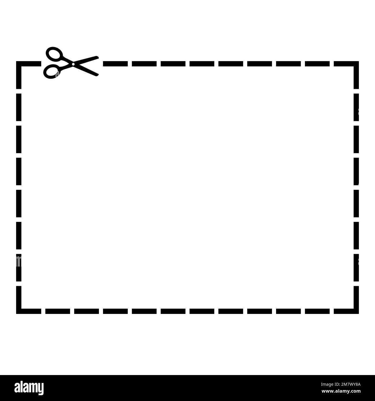 Cut out coupon rectangle shape with scissors. Vector illustration eps ...