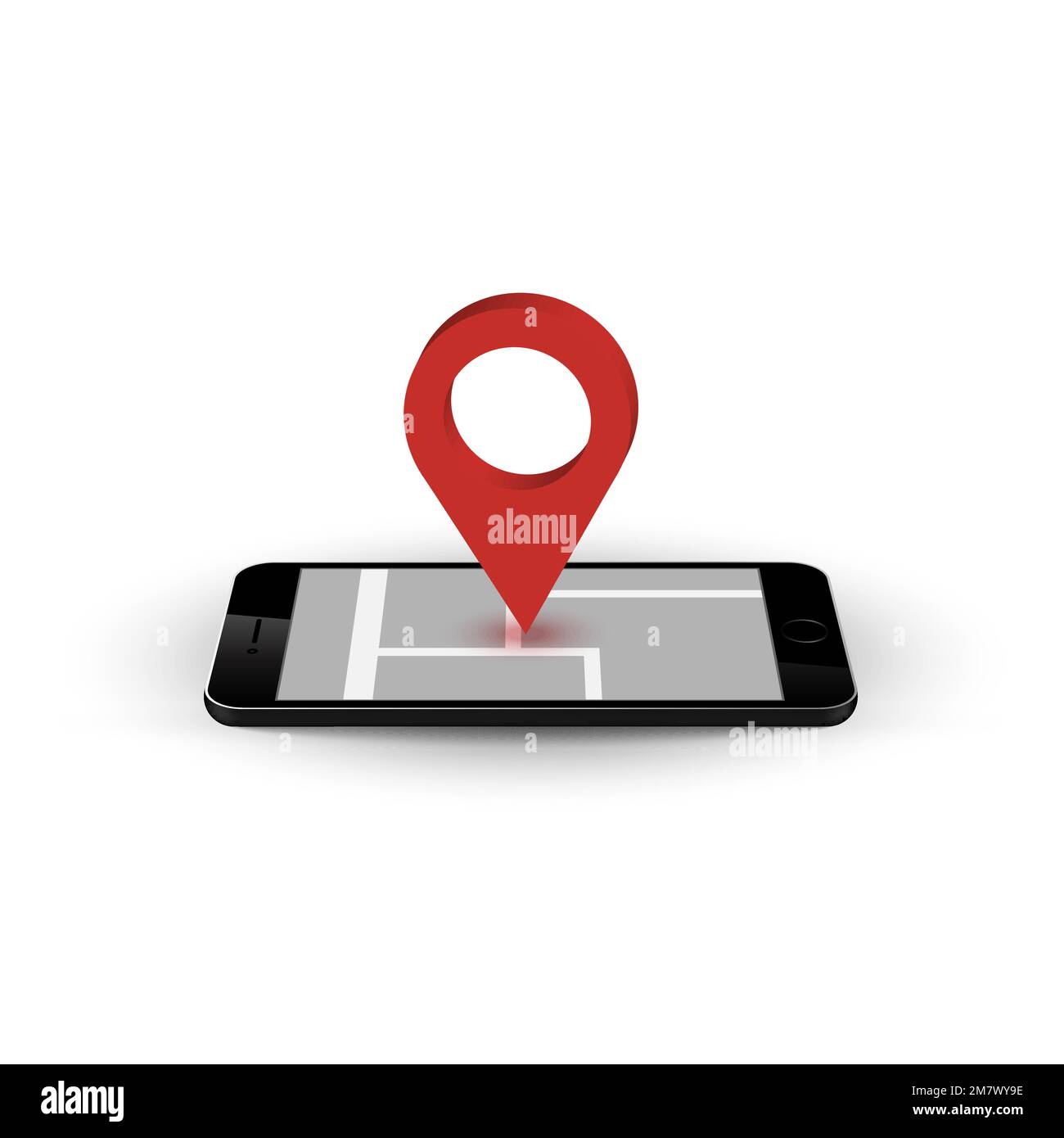 Mobile GPS navigation concept isolated on white background. Vector ...