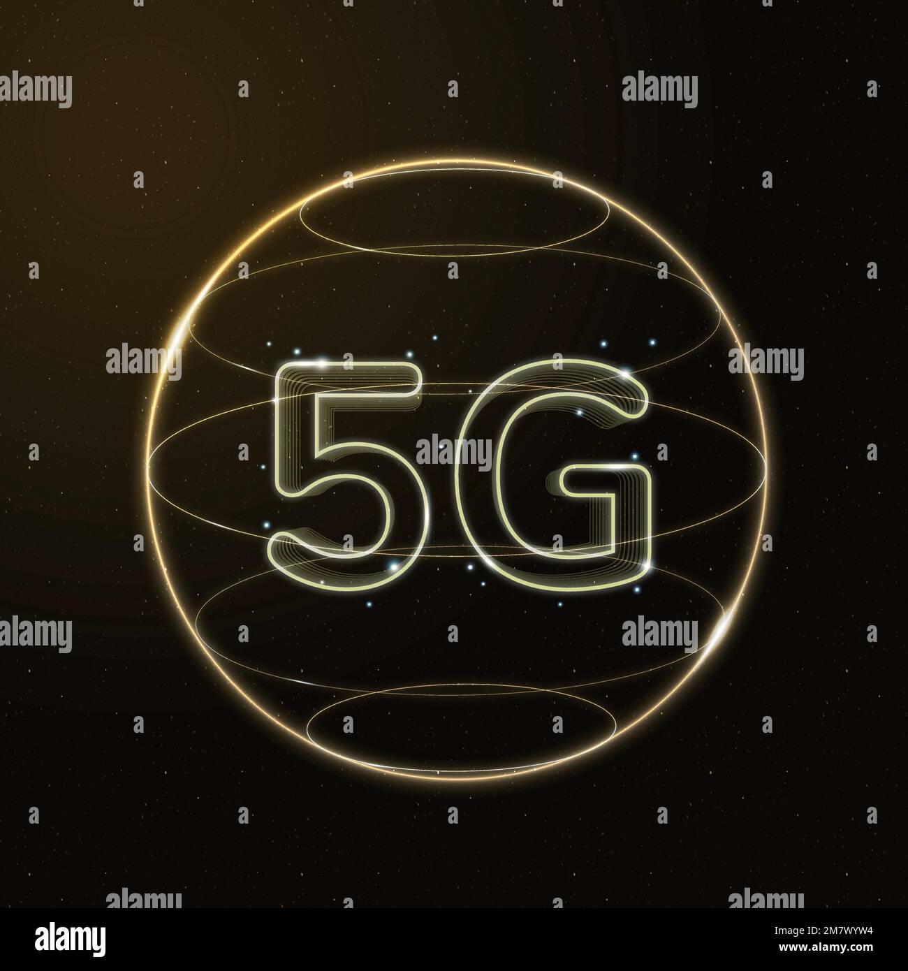 5g network technology icon vector in gold on gradient background Stock ...