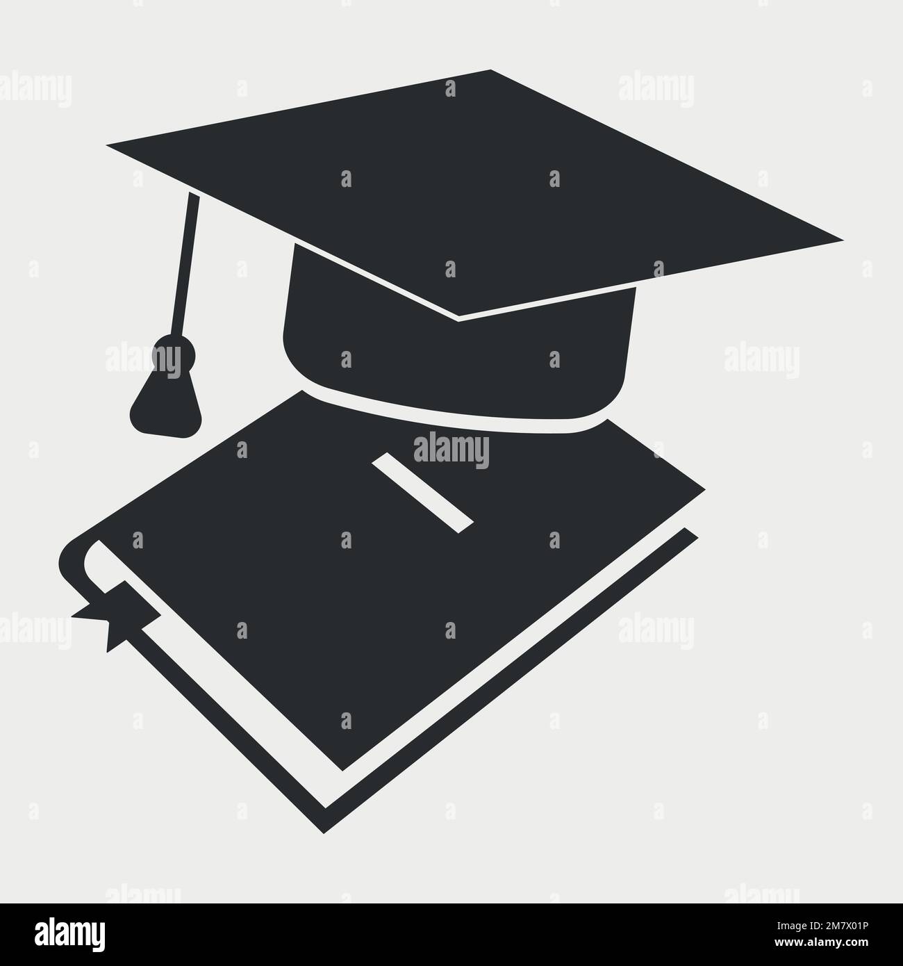 Book graduation cap isolated on white background. Vector illustration ...