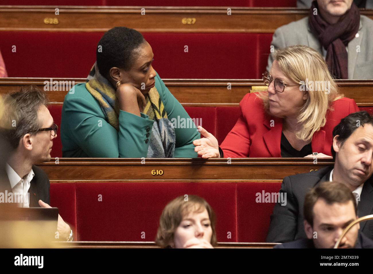 Deputies, Rachel Keke and Danielle Simonnet attend a session of ...