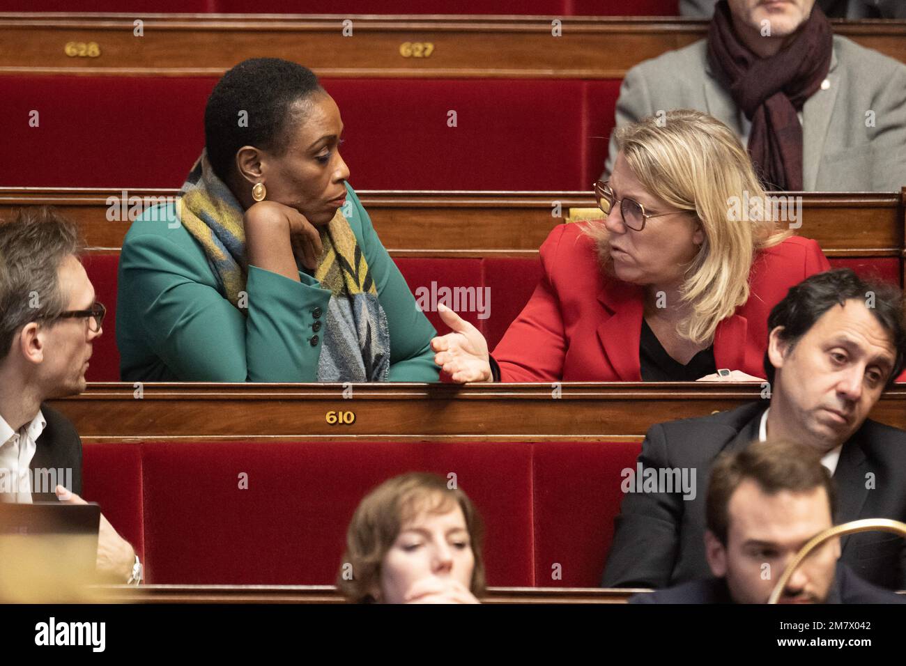 Deputies, Rachel Keke and Danielle Simonnet attend a session of Questions to the Government at ...