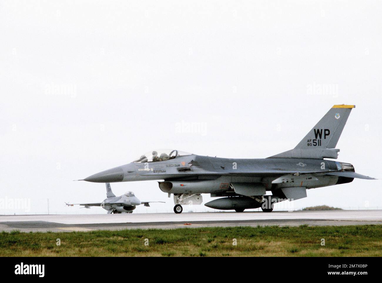 Two F-16 Fighting Falcon aircraft from the 8th Tactical Fighter Wing ...