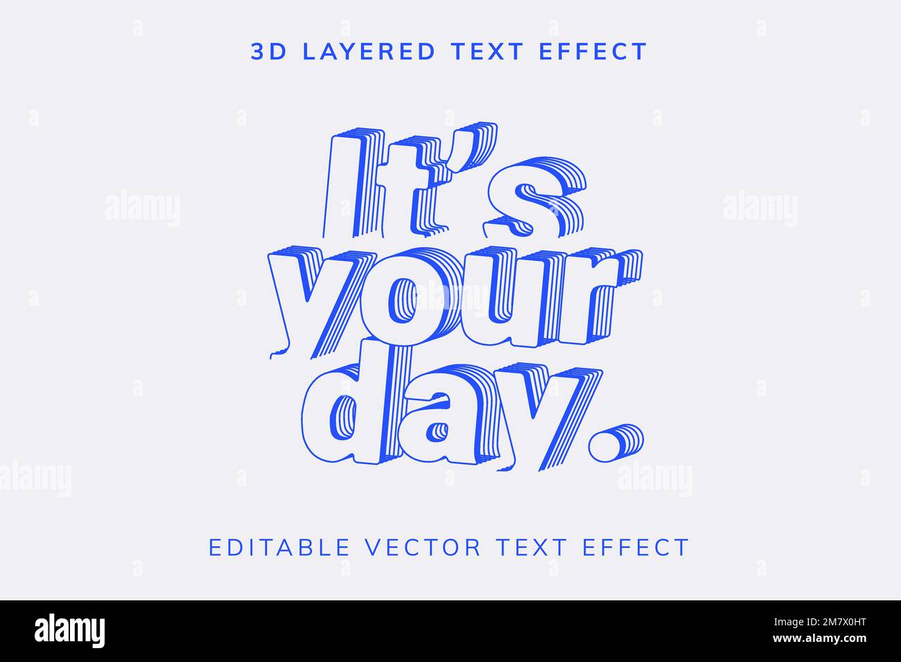 3D layered editable vector text effect Stock Vector Image & Art - Alamy