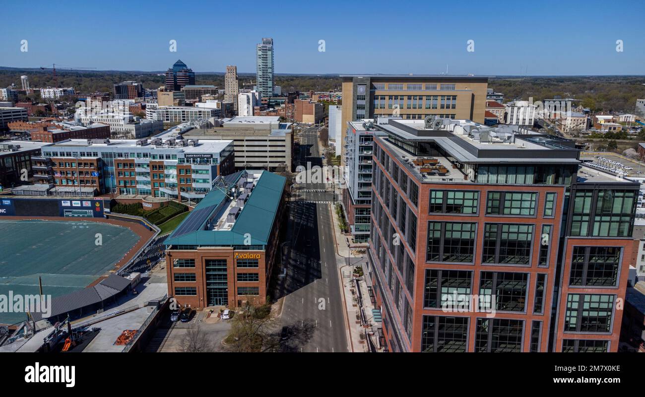 The aerial view of downtown Durham, North Carolina Stock Photo - Alamy