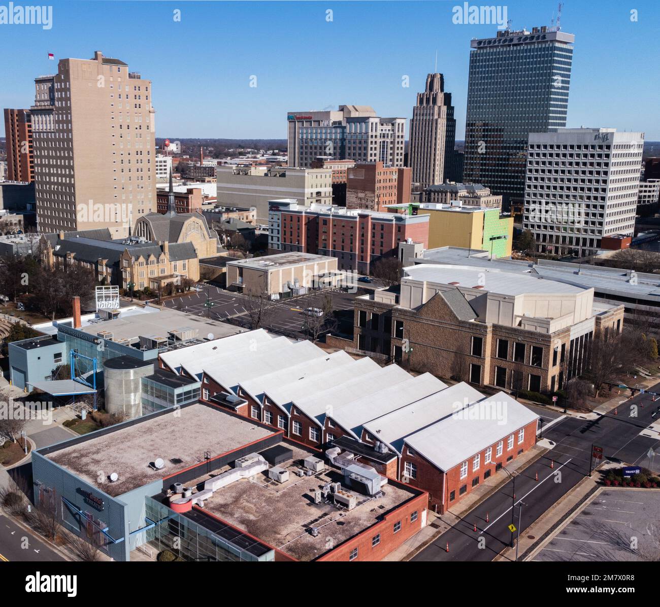 The view of downtown buildings in Winston-Salem, North Carolina, USA ...